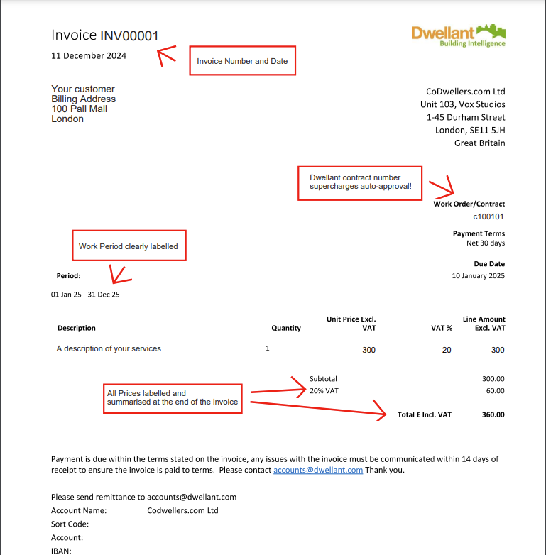 Invoice Reading for Contractors – Dwellant Help Centre
